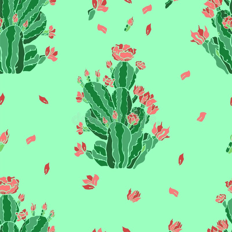 Cactus Repeating Pattern Stock Illustrations – 802 Cactus Repeating ...