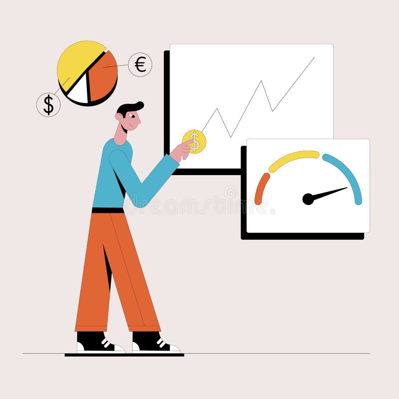 Vector Illustration. Business Concept. Currency Rate Statistics Stock ...