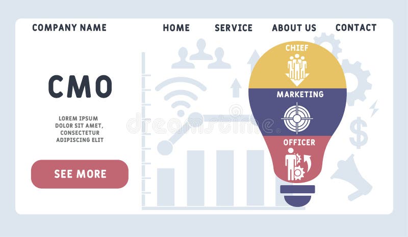 Vector Website Design Template . CMO - Chief Marketing Officer Acronym ...