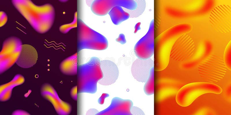 Vector Set of Fluid Isolated Abstract Geometric Lava Gradient Shape ...