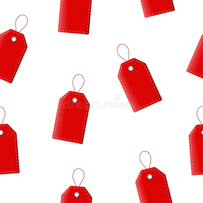Vector Realistic Isolated Seamless Pattern of Red Price Tag Coupons for ...
