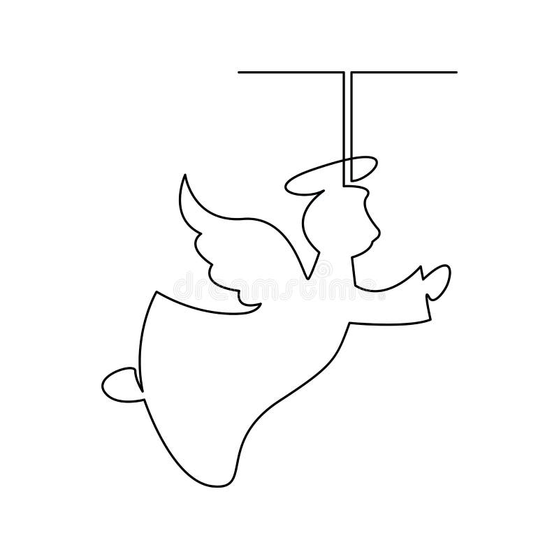 Angel One Continuous Line Vector Graphic Illustration Stock Vector ...