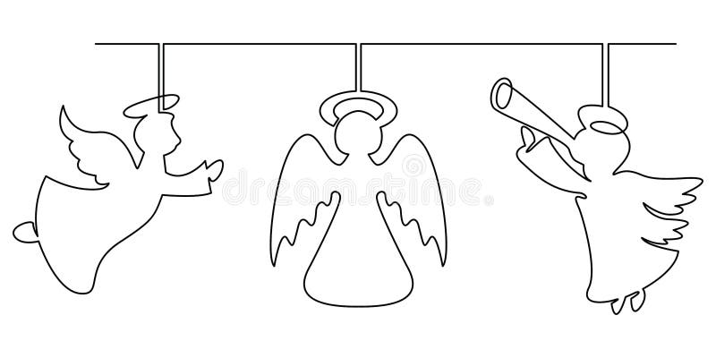 Continuous Line Drawing Angels Stock Illustrations – 31 Continuous Line ...