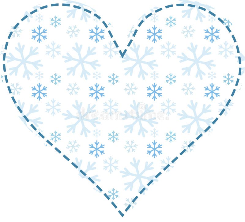Heart for Patchwork, Snowflake Pattern Blue Stock Illustration ...