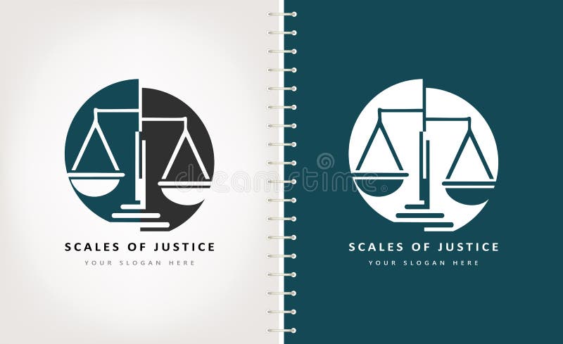 Scales of Justice Logo Vector Design. Stock Vector - Illustration of ...