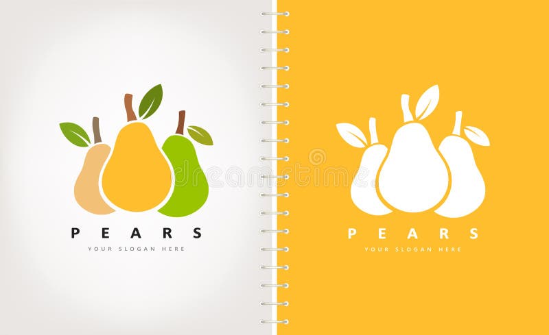 Pears logo vector fruits stock vector. Illustration of vector - 208629050