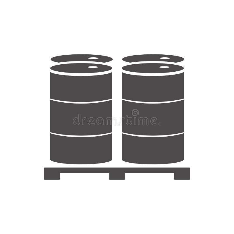 Metal Barrels on a Pallet Icon in Flat Style. Stock Vector ...