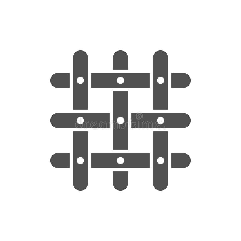 Metal Grid with Rivets Icon in Flat Style. Stock Vector - Illustration ...