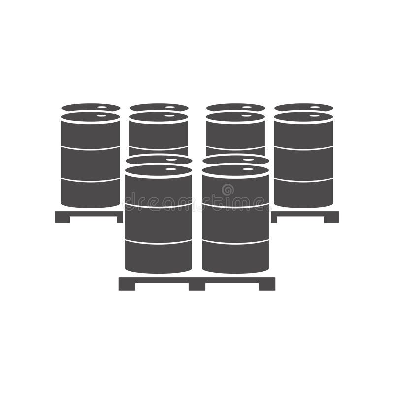 Metal Barrels on a Pallet Icon in Flat Style. Stock Vector ...