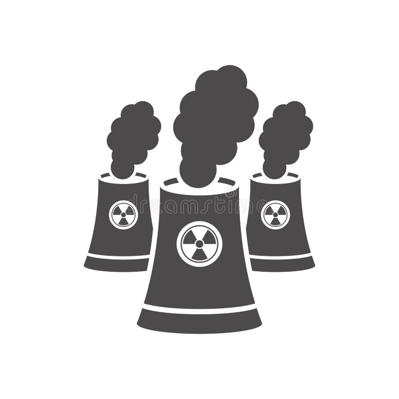 Nuclear Power Plant Towers Icon. Stock Vector - Illustration of towers ...