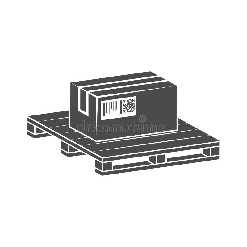 Shipping Parcels in Cardboard Boxes Packed on Pallet Icon. Stock Vector ...