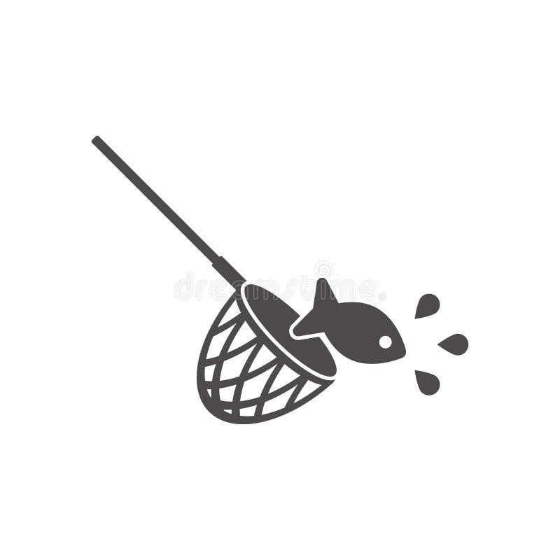 Telescopic Landing Net for Fishing Icon in Flat Style. Stock Vector ...