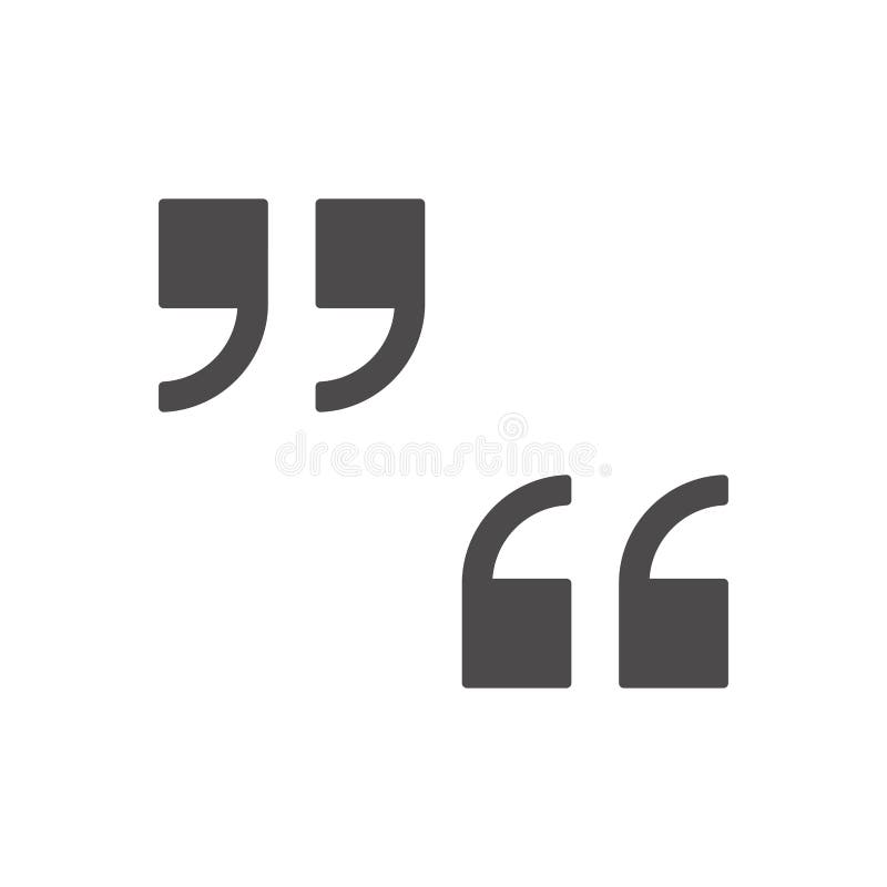 Double Quote Symbol in Flat Style. Stock Vector - Illustration of ...