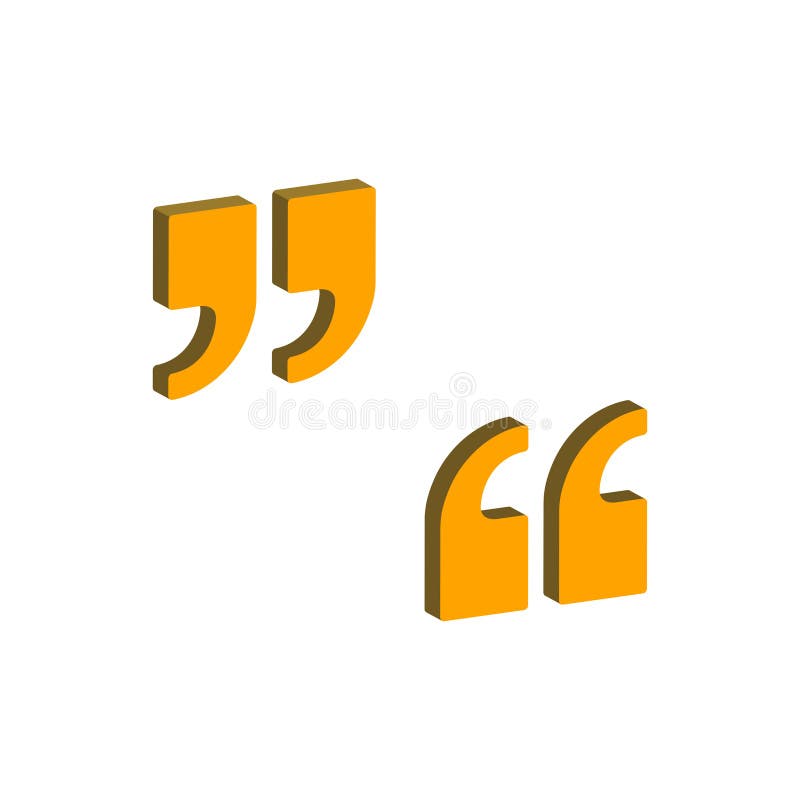 Double Commas.Vector Isometric. Stock Vector - Illustration of comma ...