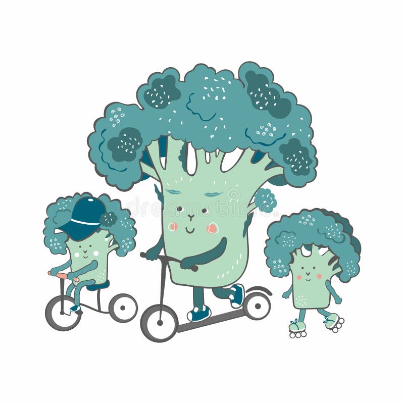 Broccoli Smiling stock vector. Illustration of happy - 13764171