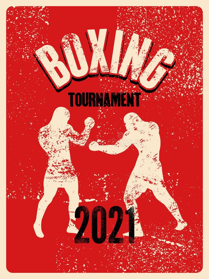 Boxing Tournament 2021 Typographical Vintage Grunge Style Poster Design ...