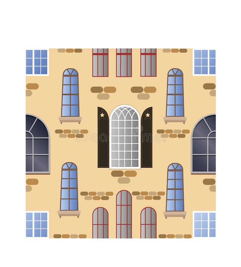 A Pattern with Many Windows Stock Illustration - Illustration of ...