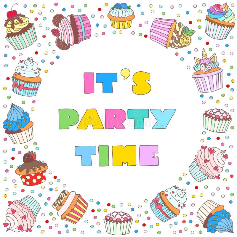 It`s party time stock vector. Illustration of colorful - 212788492