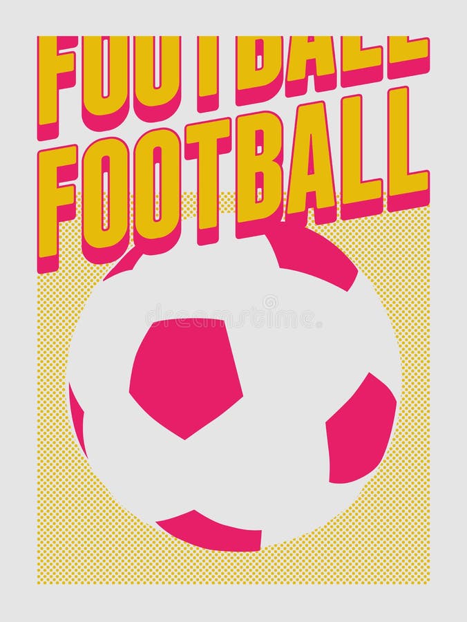 Football Typographical Vintage Style Poster, Logo, Emblem Design ...