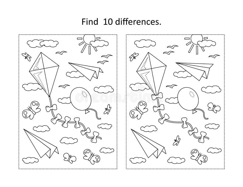 Spot Difference Insects Flying Stock Illustrations – 7 Spot Difference ...
