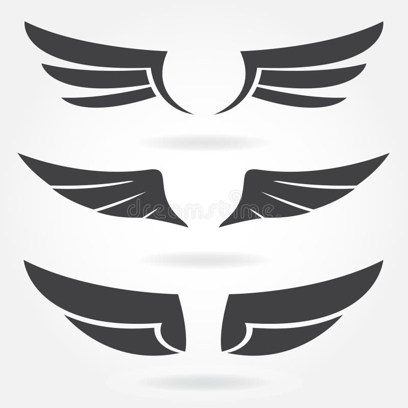 Wings Set. Vector Illustration of Different Bird Wings Stock Vector ...