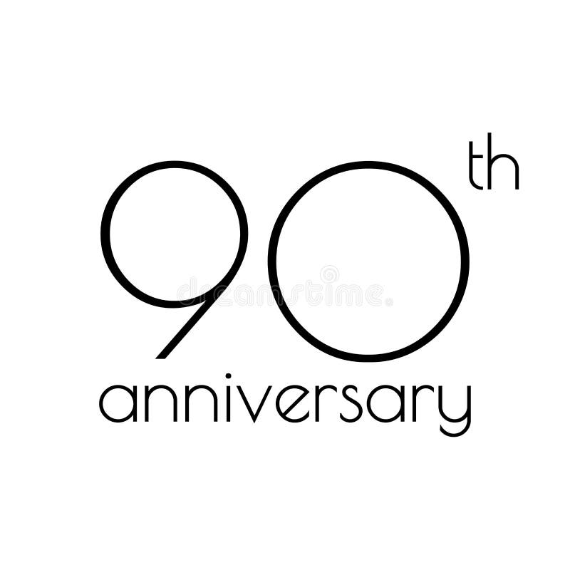 90th Anniversary Icon. 90 Years Celebrating and Birthday Logo. Vector ...