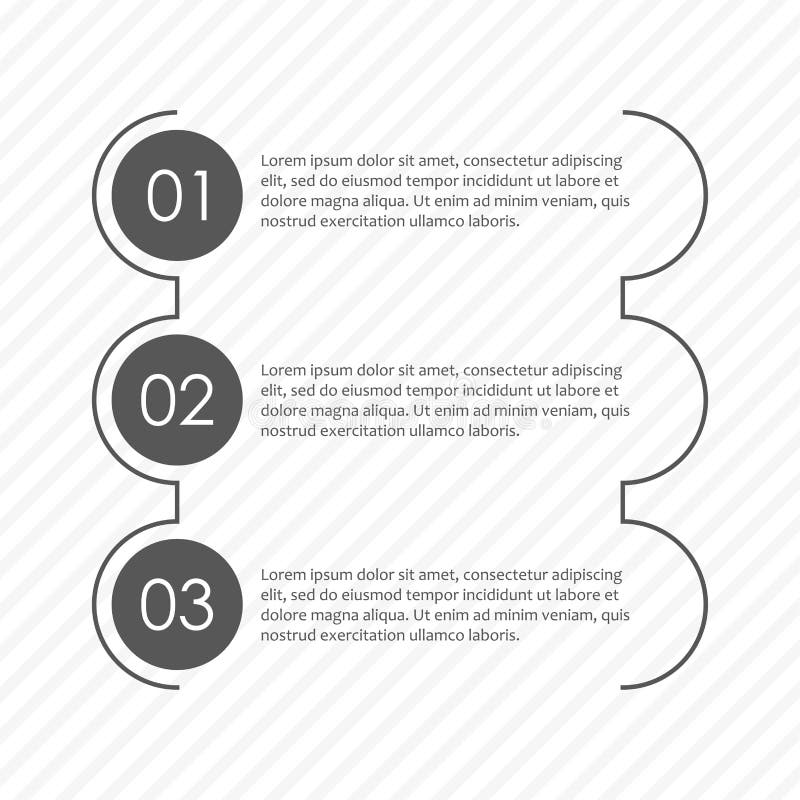 Infographics Concept with 3 Steps, Options or Levels . Outline Chart ...