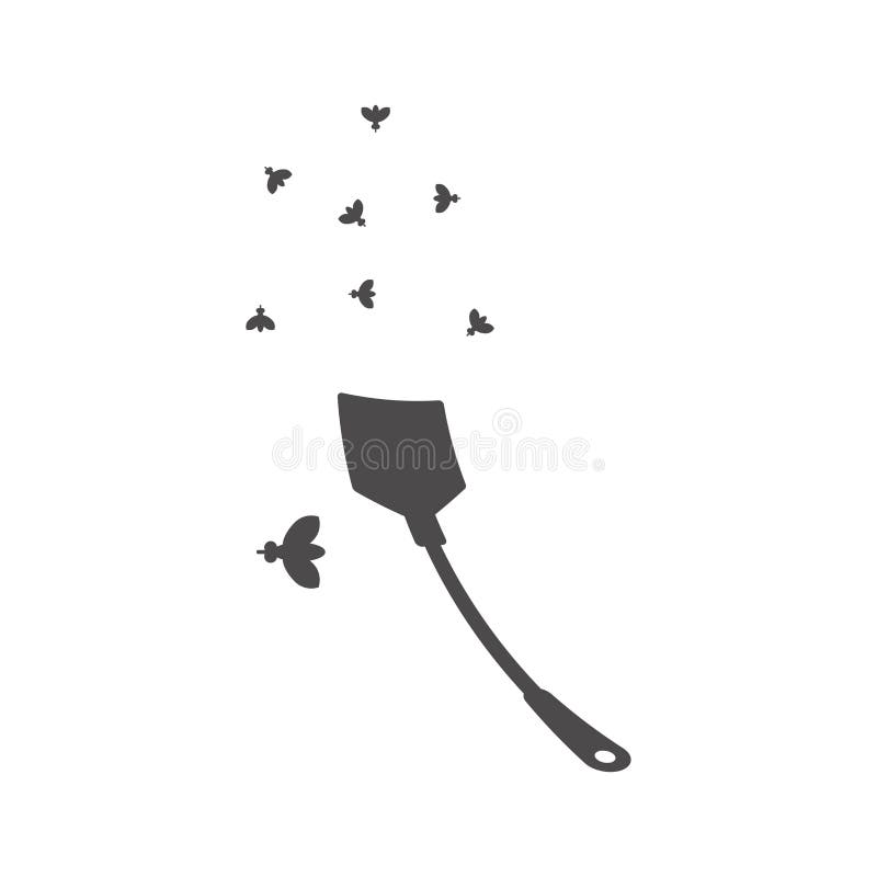 Fly Swatter To Kill Flies and Insects Icon in Flat Style.Vector ...
