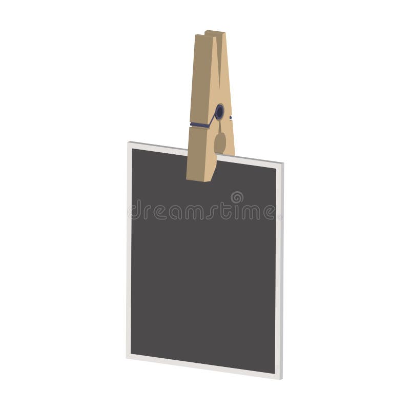 Blank Photo on the Clothespin.Isometric and 3D View. Stock Vector ...