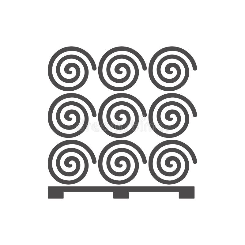 Turf Rolls.Lawn Rolls on a Pallet Icon in a Flat Style.Vector ...