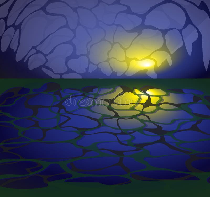 Moonlight in Abstract Cellular Stock Illustration - Illustration of ...