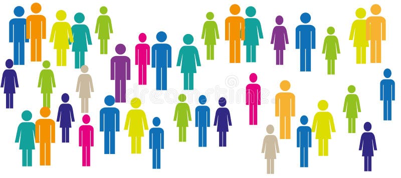 Fans, Spectators, Crowd, Men and Women, Human Figures Stock Vector ...