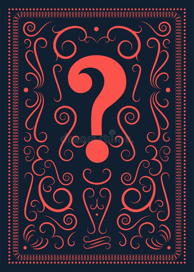 Question Mark Vintage Ornament Style Poster. Retro Vector Illustration ...