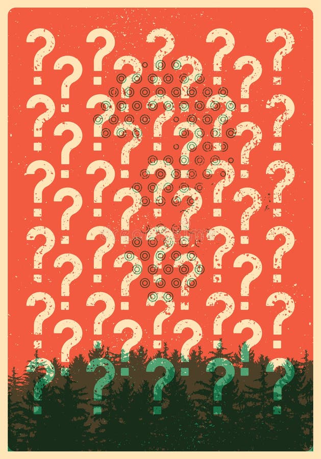 Question Mark Typographical Vintage Grunge Style Poster. Environmental ...