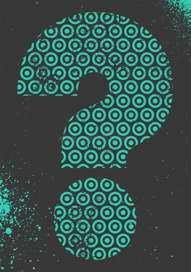 Question Mark Typographical Grunge Vintage Style Poster. Retro Vector ...