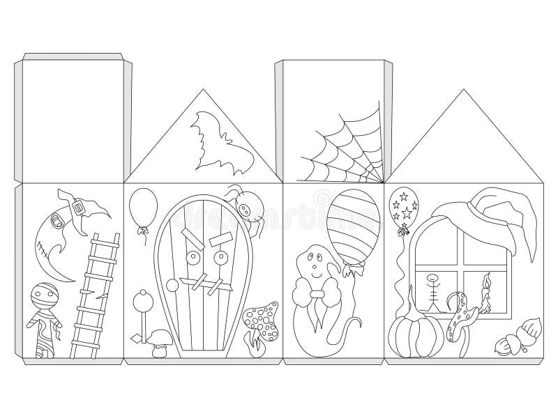 Paper House Model Halloween Illustration Vector. Stock Vector ...