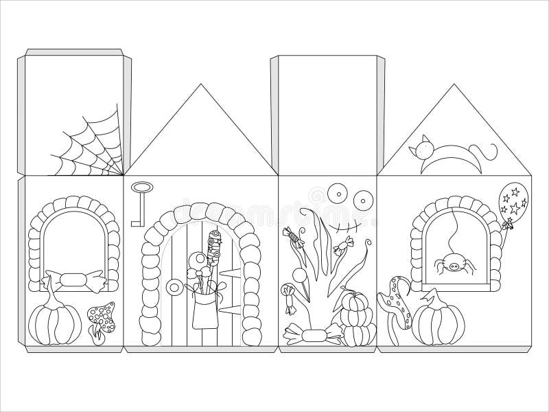 Paper House Model Halloween Illustration Vector. Stock Vector ...