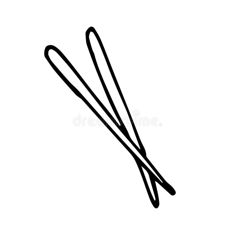 Vector Drawing in the Style of Doodle. Chopsticks, Chinese Chopsticks ...