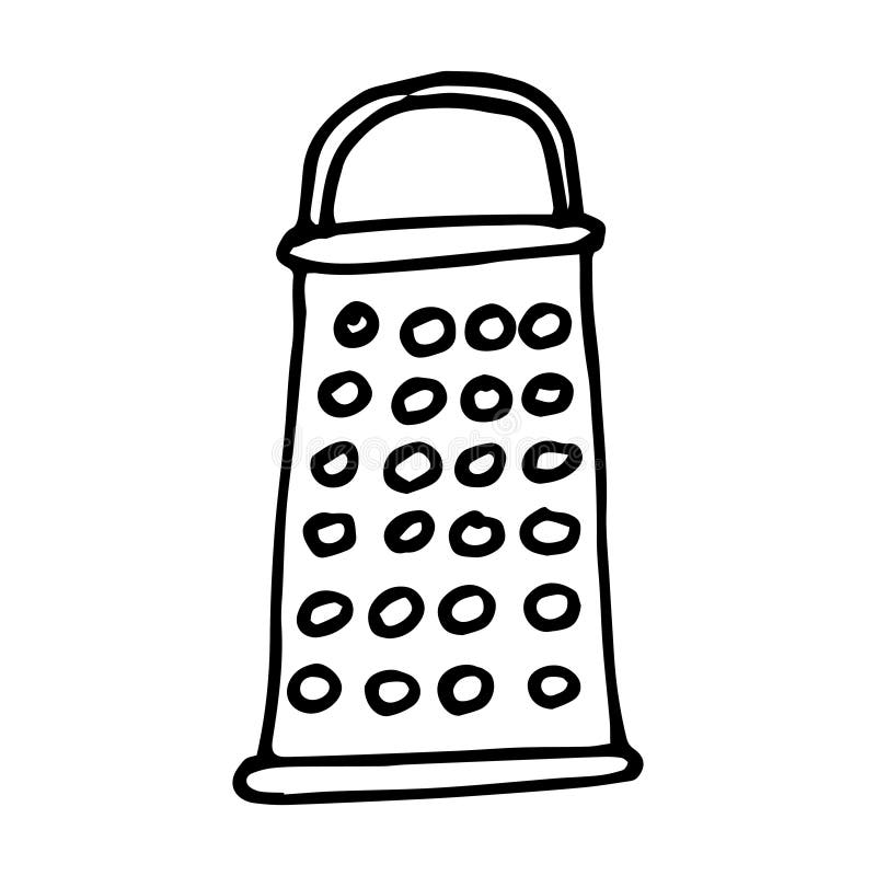 Vector Drawing in the Style of Doodle. Grater. Kitchen Utensils, Metal ...