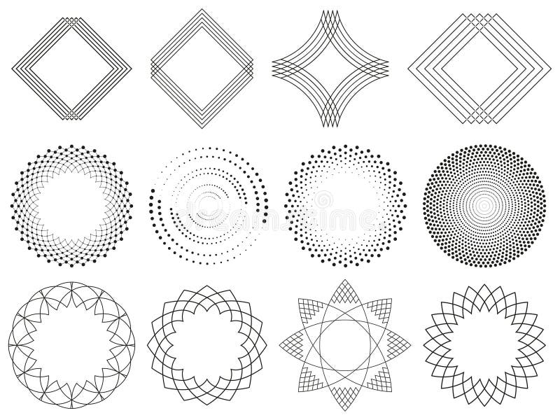 Design Frames. Patterns of Dots and Lines. Stock Vector - Illustration ...