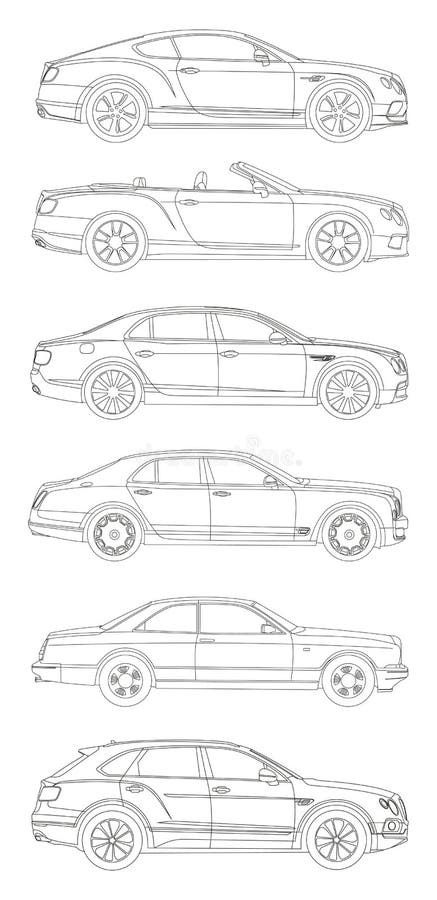 A Set of Vector Car Layouts. Stock Vector - Illustration of huracan ...