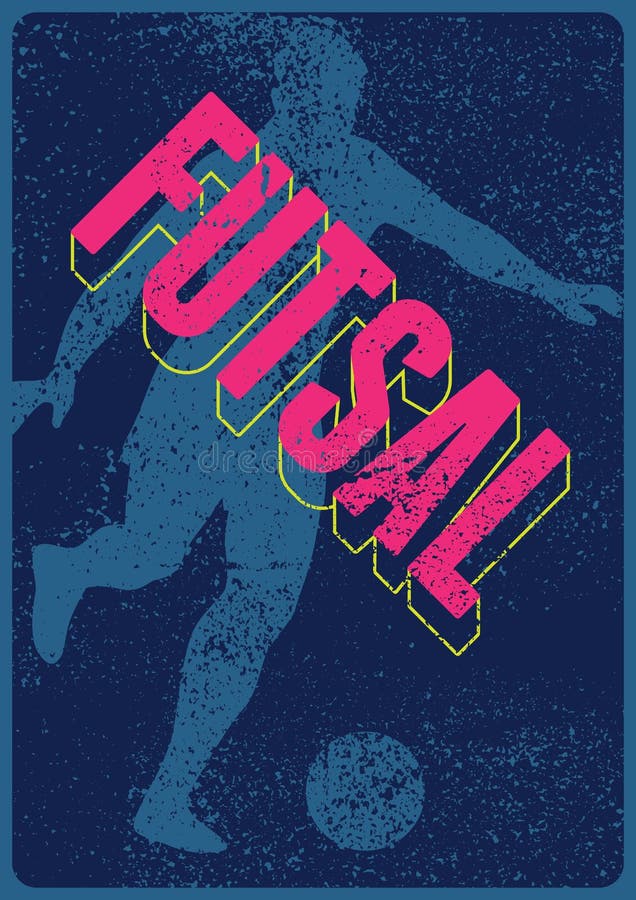 Futsal Tournament Typographical Vintage Grunge Style Poster Design with ...
