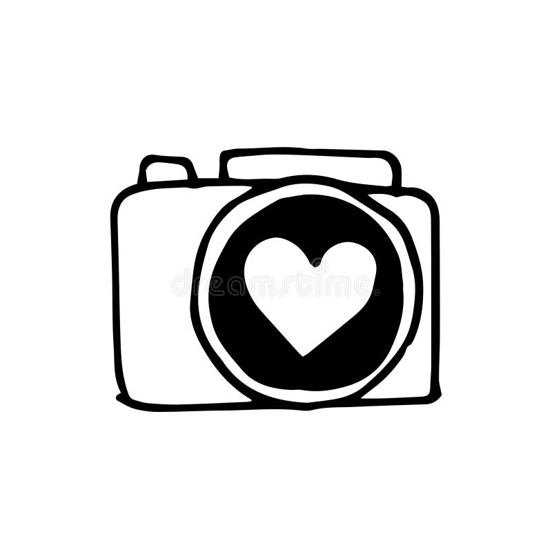 Simple Vector Drawing in Doodle Style. Camera. Cute Illustration Camera ...