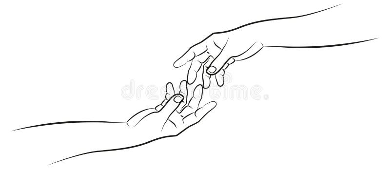 Two Hands Touching Fingers Stock Illustrations – 240 Two Hands Touching ...