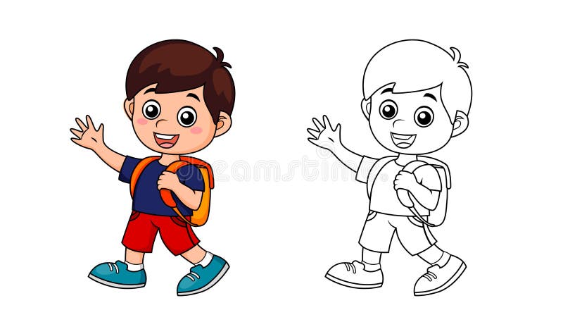 Boy with School Bag. Back To School Concept Stock Vector - Illustration ...