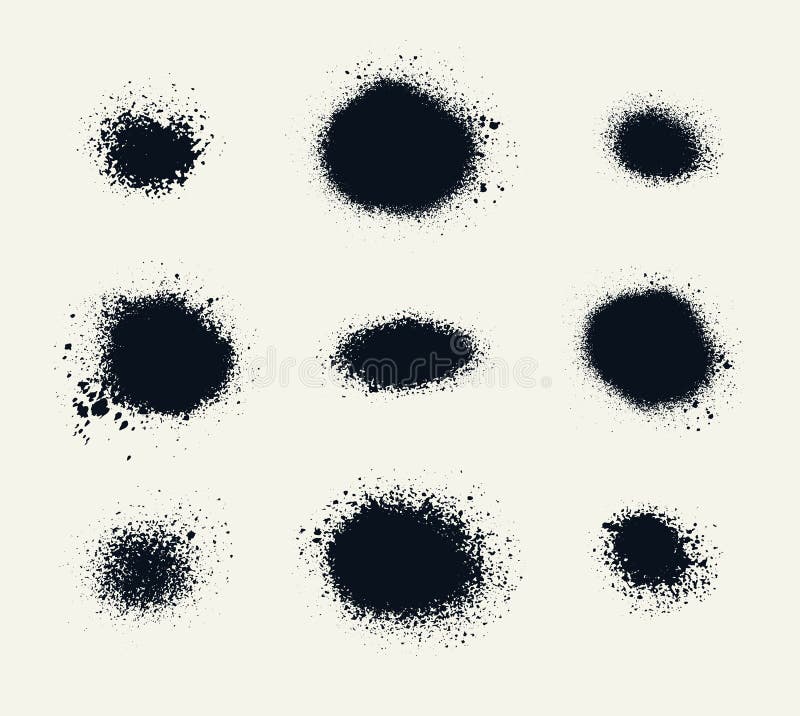 Vector Set of Splash Stains Textures. Monochrome Abstract Vector Grunge ...