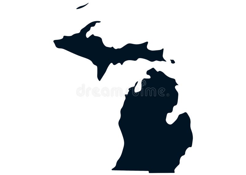Map of the State of Michigan. Stock Vector - Illustration of graphic ...
