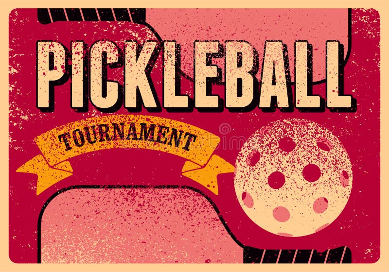 Pickleball Tournament Typographical Vintage Grunge Style Poster Design ...
