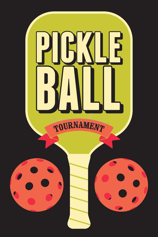 Pickleball Tournament Typographical Vintage Style Poster Design. Retro ...