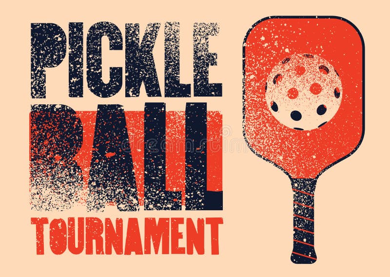 Pickleball Tournament Typographical Vintage Grunge Style Poster Design ...